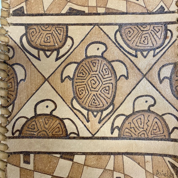 Bags | Vintage Handmade Signed Tooled Leather Bag Turtle Themed As Is ...